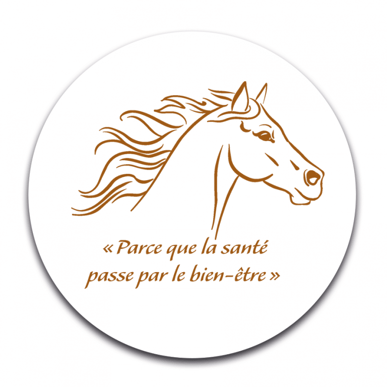 STICKER ROND – Massage bien être cheval – STI001 - Blagapro