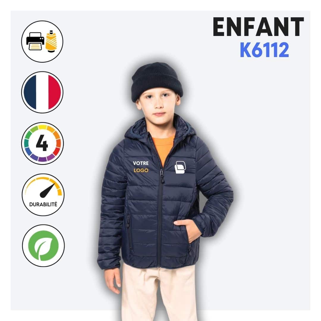 Doudoune avec manches et capuche (enfant) - K6112 - Blagapro