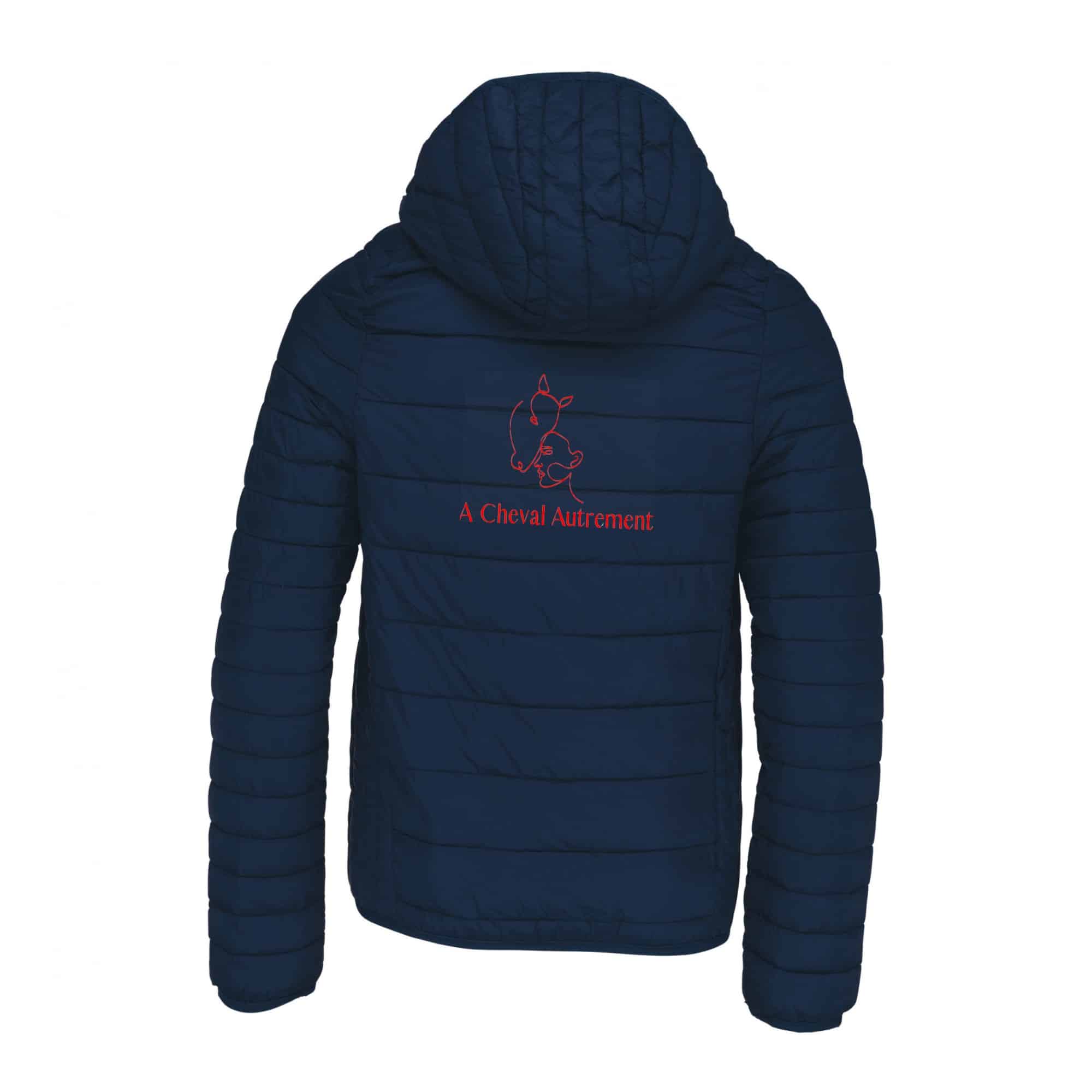 DOUDOUNE AVEC MANCHES ET CAPUCHE (enfant) - A Cheval Autrement - Navy - K6112 - Blagapro